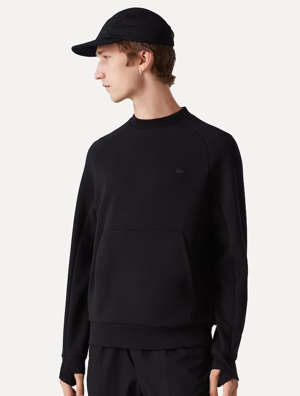 Moletom Lacoste Masculino C-Neck Kangaroo Pocket Cotton Blend Preto ...