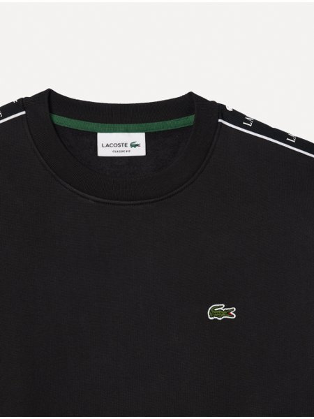 Moletom Lacoste Masculino C-Neck Jogger Logo Stripe Preto | Secret Outlet Moletom Lacoste Masculino C-Neck Jogger Logo Stripe Preto | Secret Outlet