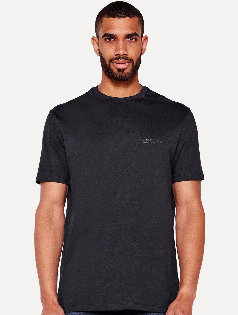 Camiseta Armani Exchange Masculina Milano New York Logo Azul Marinho ...