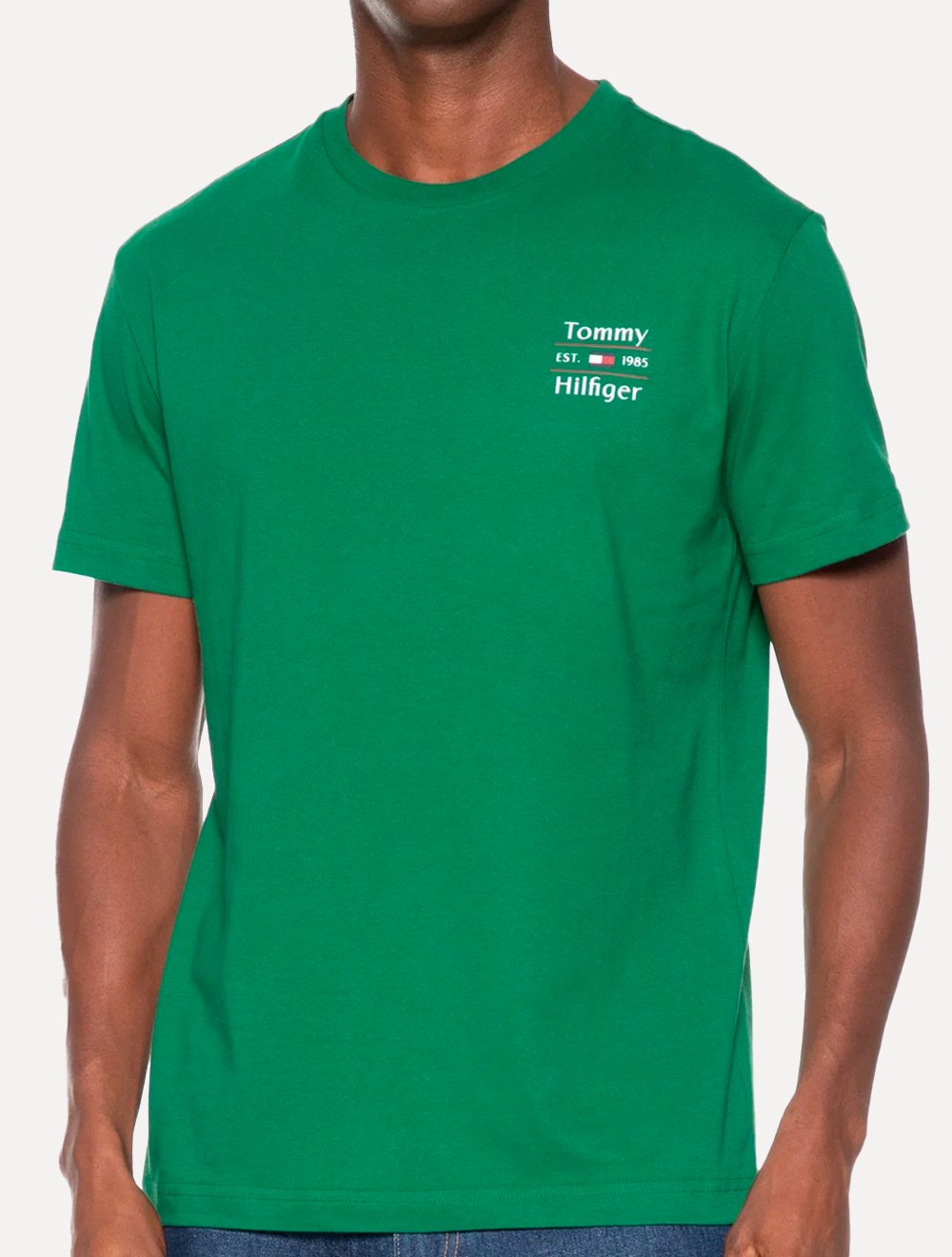 Camiseta Tommy Hilfiger Masculina Regular Stack Verde | Secret Outlet