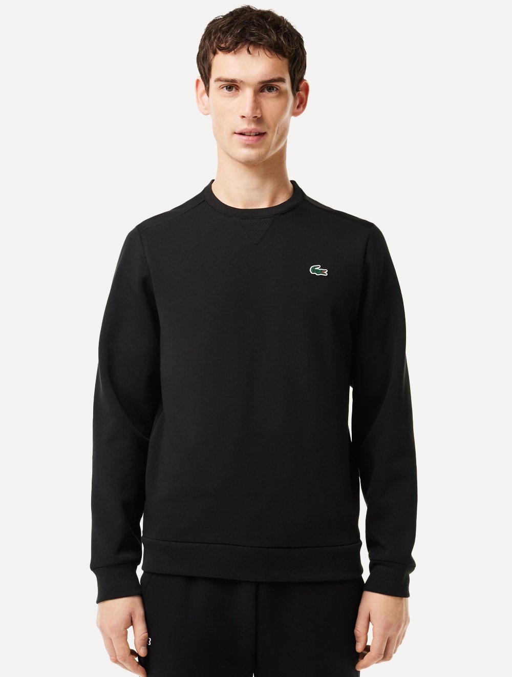 Moletom Lacoste Masculino Crewneck Sport Mesh Panels Preto | Secret Outlet