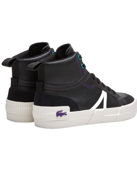 Tênis Lacoste Masculino Couro Sneaker L004 Blk/Off Wht Preto | Secret ...