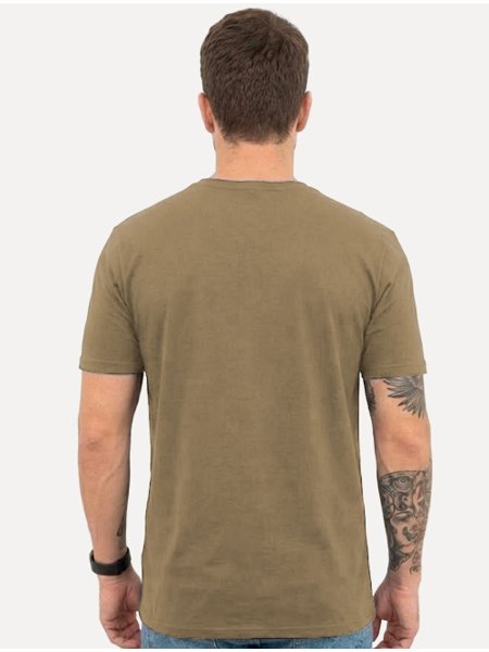 Camiseta King & Joe Masculina Estonada Basic Light Small Logo Marrom ...