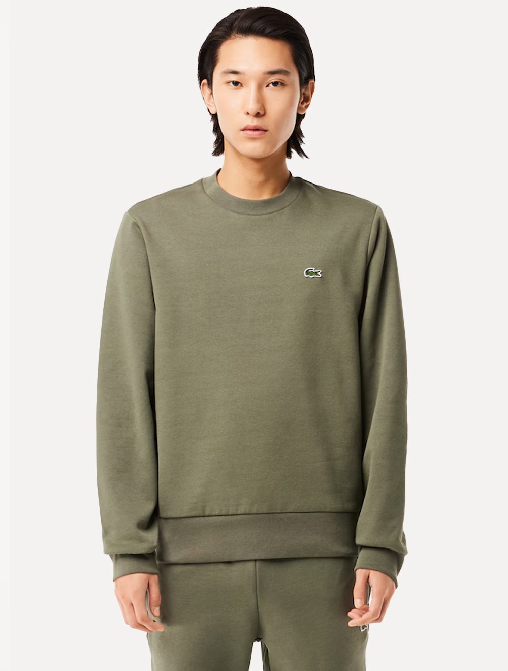 Moletom Lacoste Masculino Crewneck Classic Croco Verde | Secret Outlet