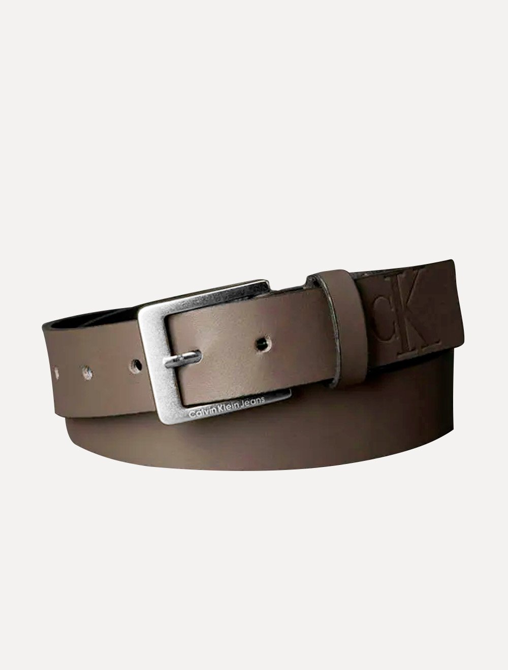 Cinto Calvin Klein Masculino Couro Queima CK Marrom | Secret Outlet