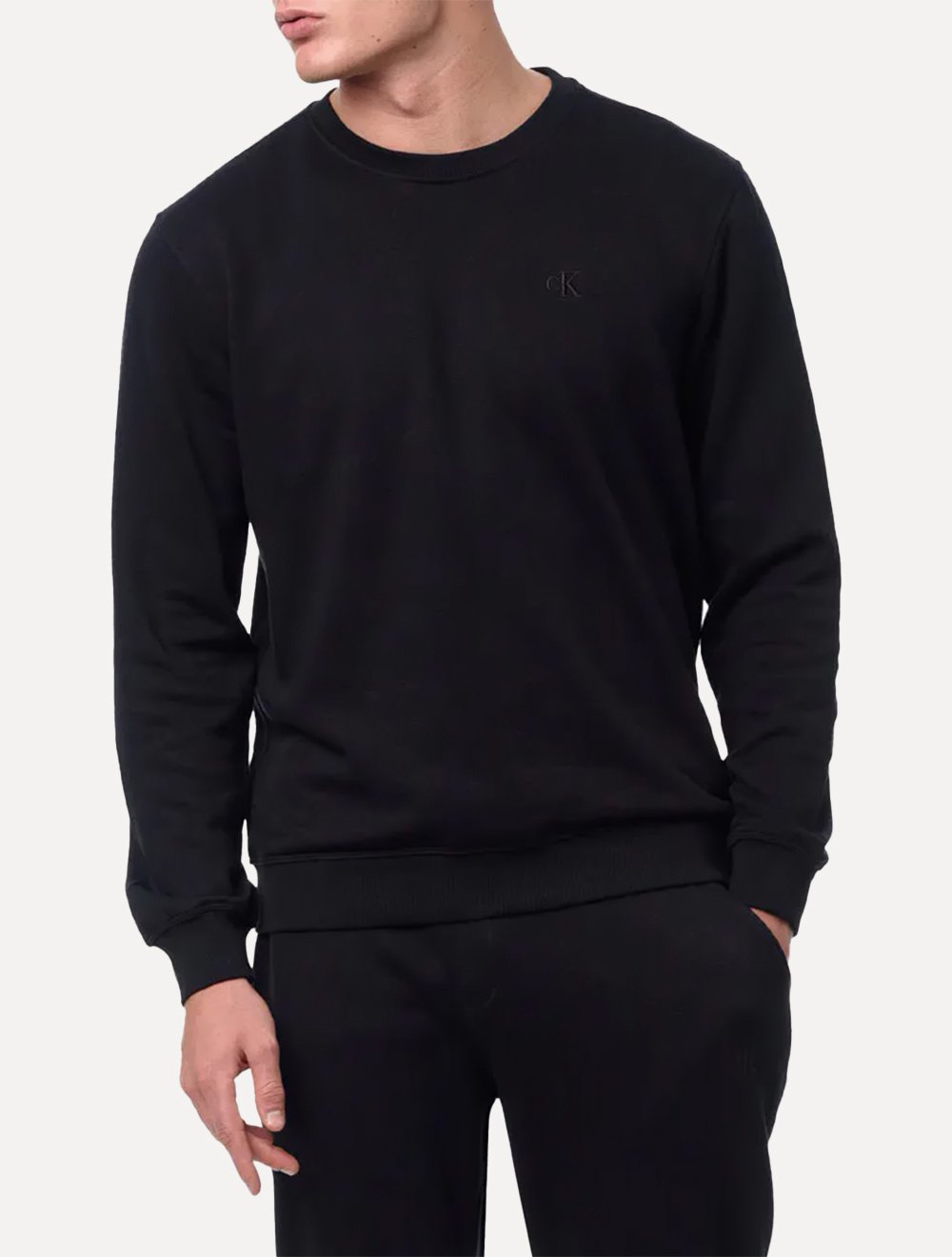 Moletom Calvin Klein Jeans Masculino Crewneck CK Bordado Preto | Secret ...