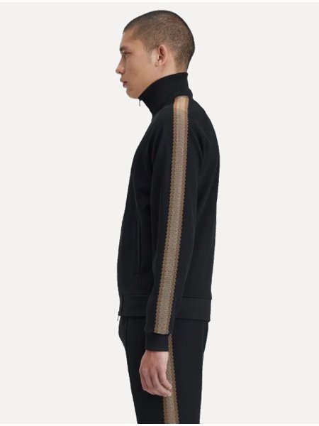 Jaqueta Fred Perry Masculina Crochet Taped Track Preta | Secret Outlet