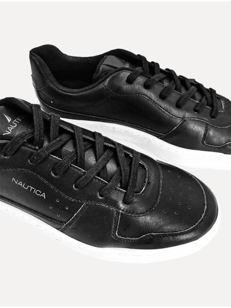 Tênis Nautica Masculino Firenze Impulse Couro Preto | Secret Outlet