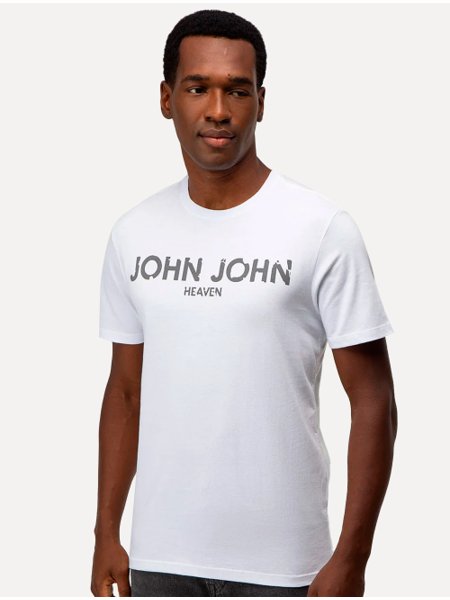 Kit Camisetas John John | Eroded Heaven e Reserva Carimbo Gaze Stoned Branco/Chumbo | Secret Outlet