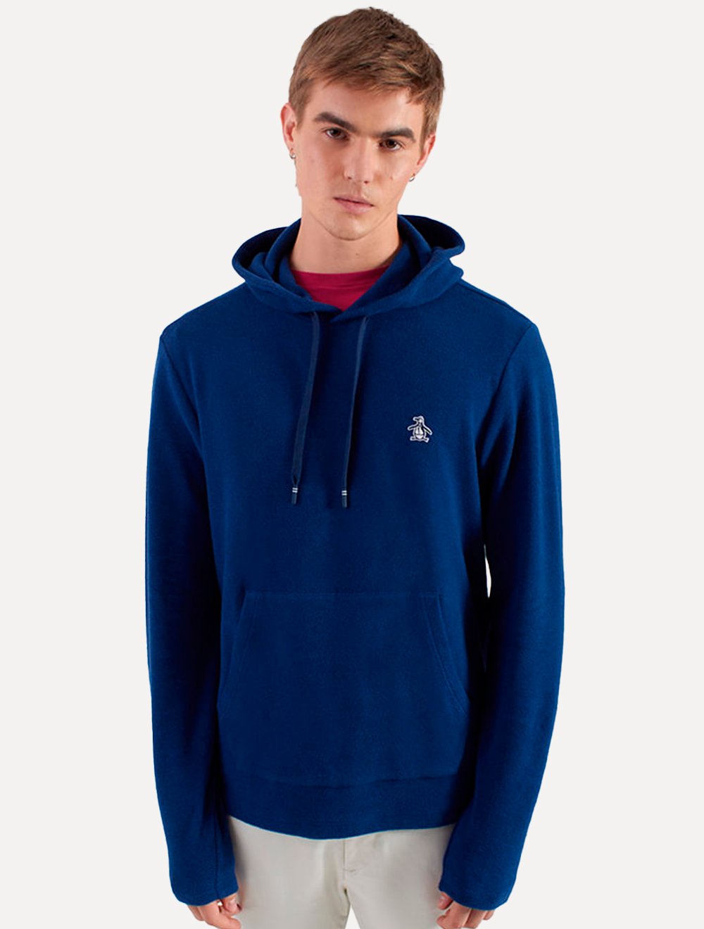 Moletom Original Penguin Masculino Capuz Textura Azul Escuro Mescla ...