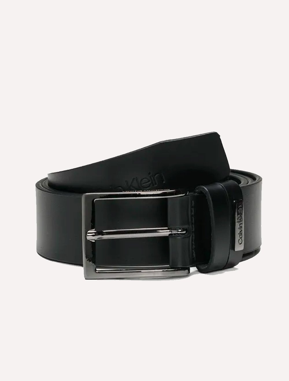 Cinto Calvin Klein Masculino Couro Queima Metal Tag Preto | Secret Outlet