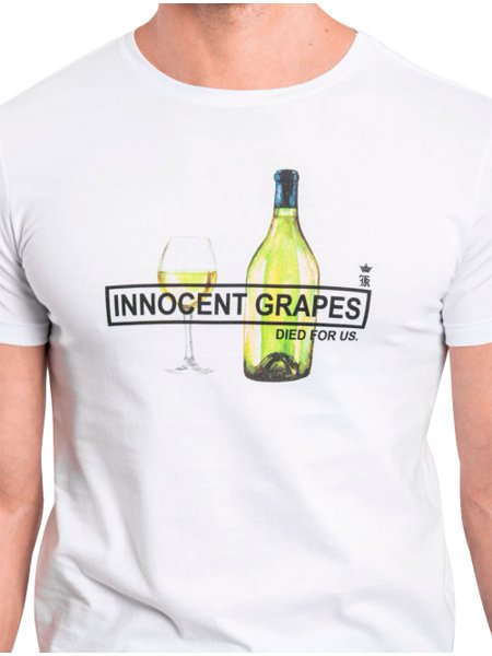 Camiseta Sergio K Masculina Regular Innocent Grapes Branca | Secret Outlet