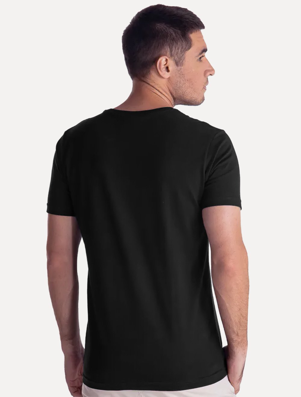 Camiseta King & Joe Masculina Slim Basic Light Small Logo Preta ...