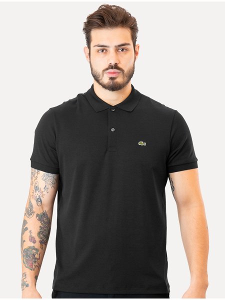 Polo Lacoste Masculina Malha Regular Fit Light Pima Cotton Preta ...