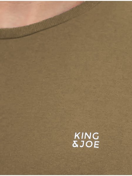 Camiseta King & Joe Masculina Estonada Basic Light Small Logo Marrom ...