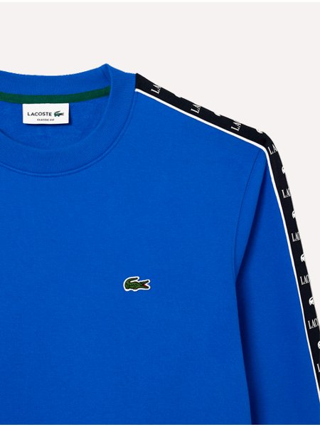 Moletom Lacoste Masculino C-Neck Jogger Logo Stripe Azul Royal | Secret ... Moletom Lacoste Masculino C-Neck Jogger Logo Stripe Azul Royal | Secret ...