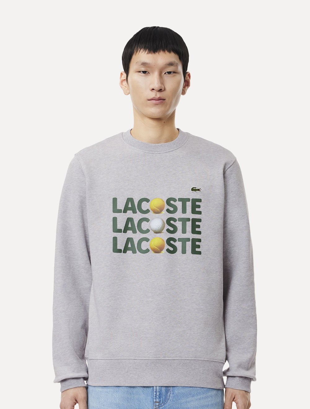 Moletom Lacoste Masculino Heavy Cotton Ball Print Cinza Mescla | Secret ...