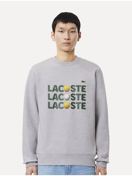 Moletom Lacoste Masculino Heavy Cotton Ball Print Cinza Mescla | Secret ...