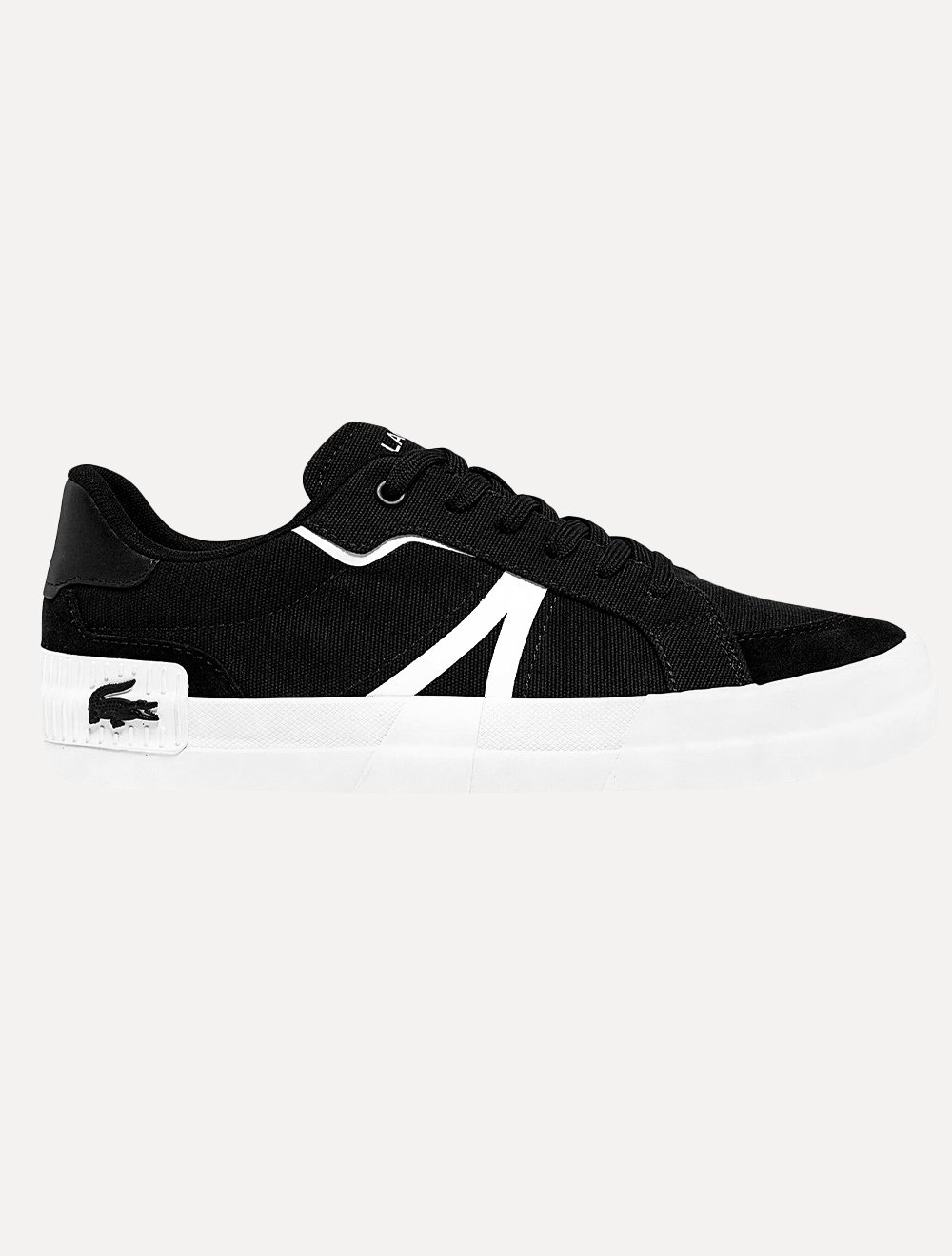 Tênis Lacoste Masculino Textile L004 Blk/Wht Preto | Secret Outlet