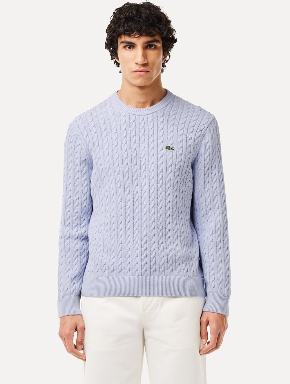 Suéter Lacoste Masculino Regular Fit Gola Redonda Phoenix Logo Azul ...