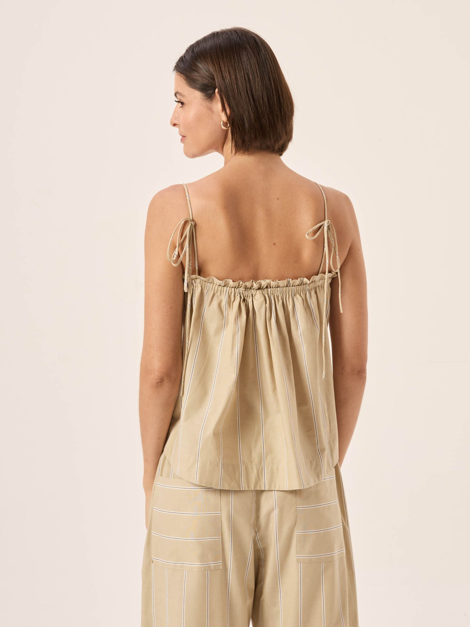 Camisa Ampla Tricoline Listras Brûlée | PANÔ | Resortwear Carioca