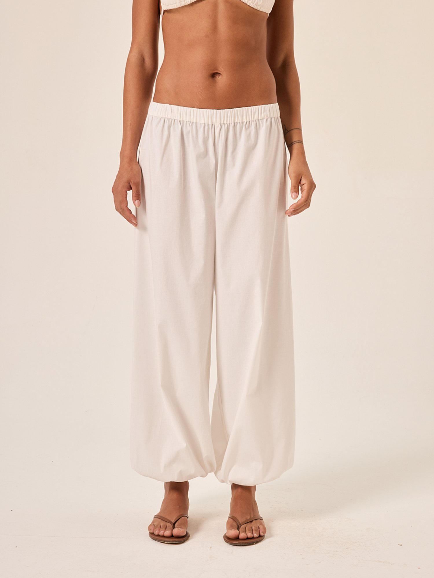 Calça Inês Tricoline Rosa Quartzo | PANÔ | Resortwear Carioca