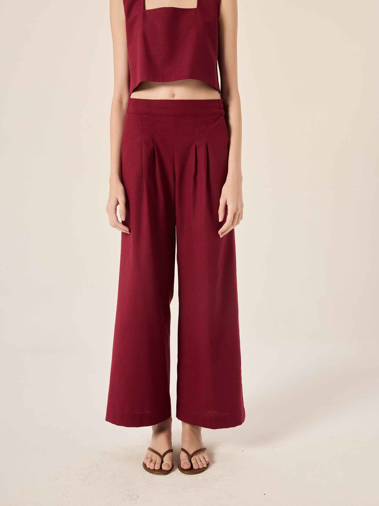 Calça Campana Linho Cabernet | PANÔ | Resortwear Carioca