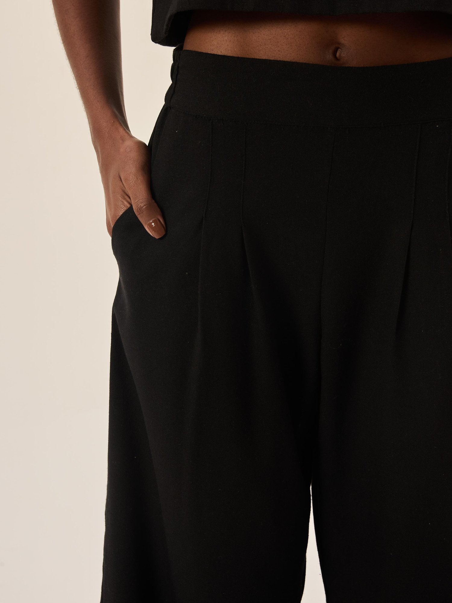 Calça Campana Linho Preto | PANÔ | Resortwear Carioca