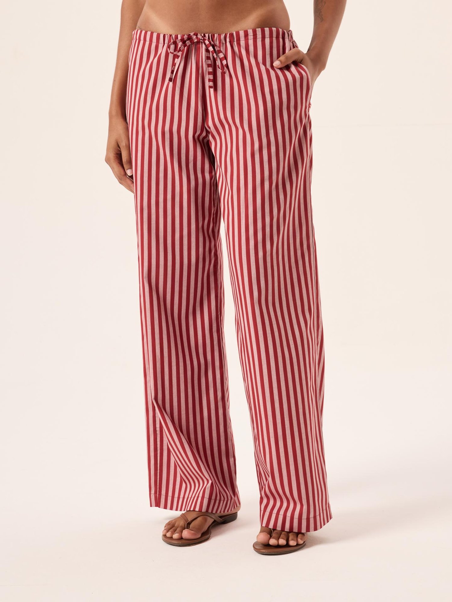 Calça Reta Tricoline Listras Bisous | PANÔ | Resortwear Carioca