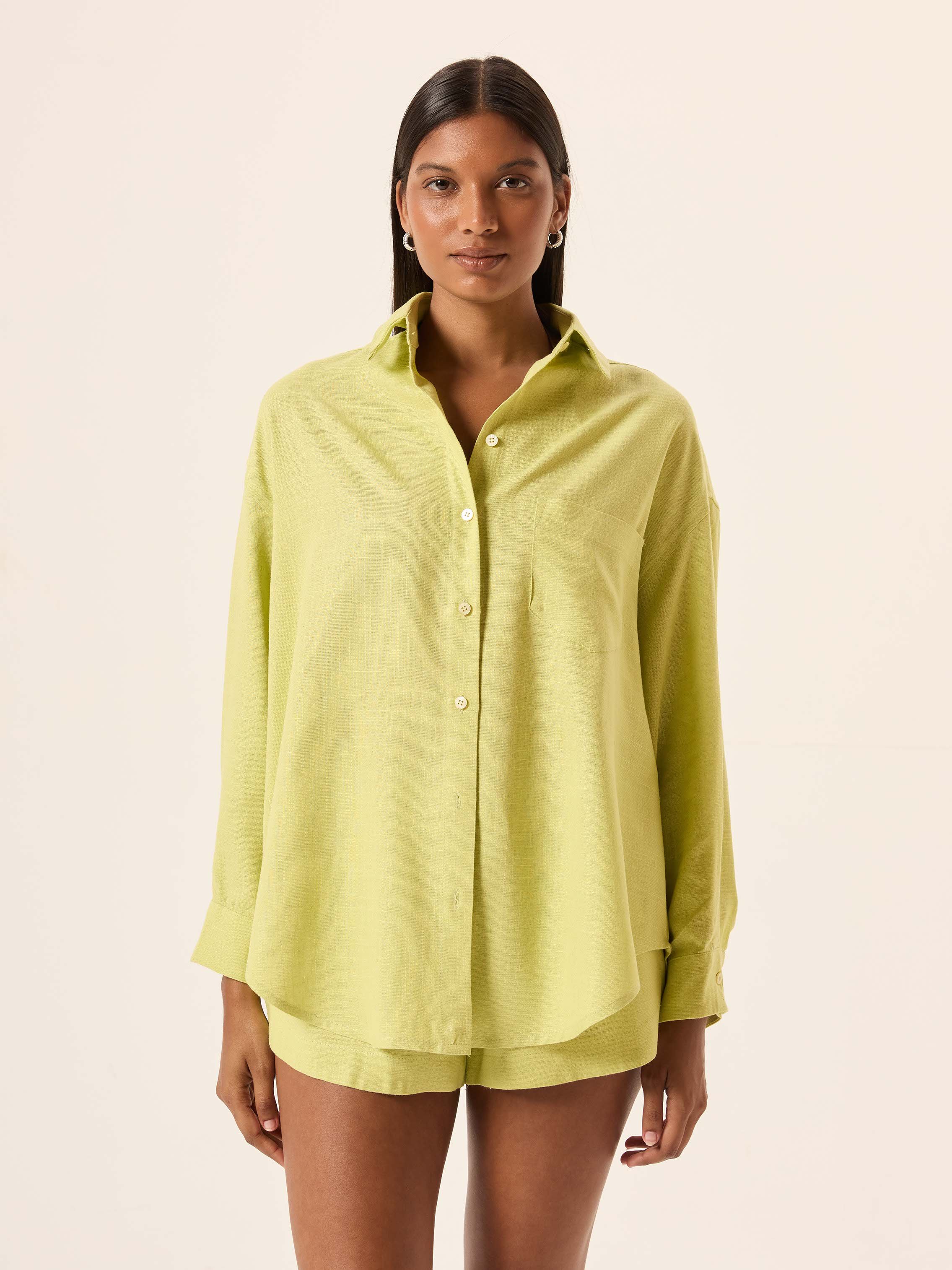 Camisa Oversized Porto Citron | PANÔ | Resortwear Carioca