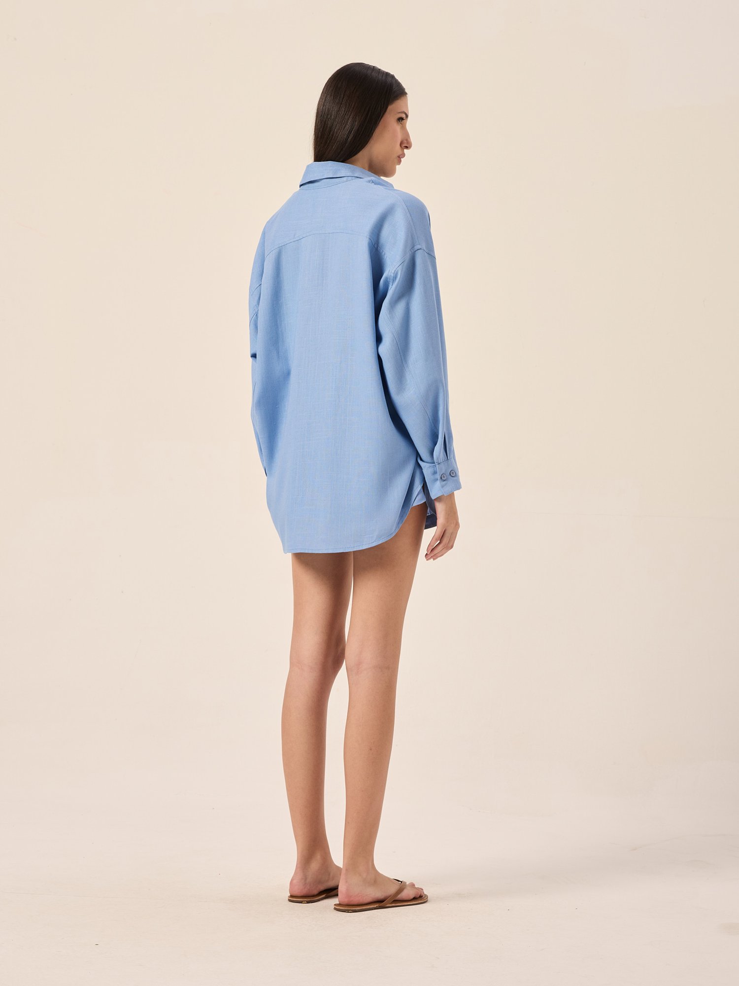 Camisa Oversized Porto Azul Ciano | PANÔ | Resortwear Carioca