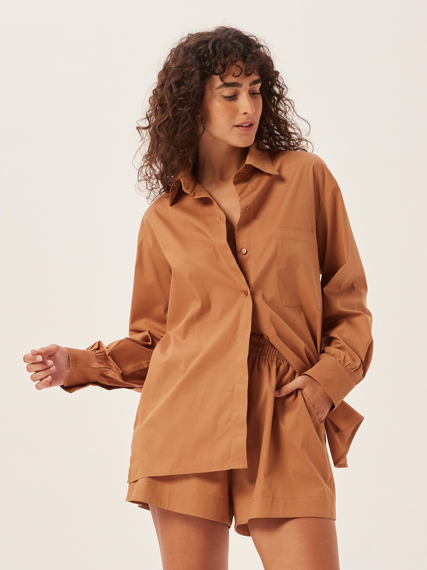 Vestido Margot Tricoline Caqui | PANÔ | Resortwear Carioca