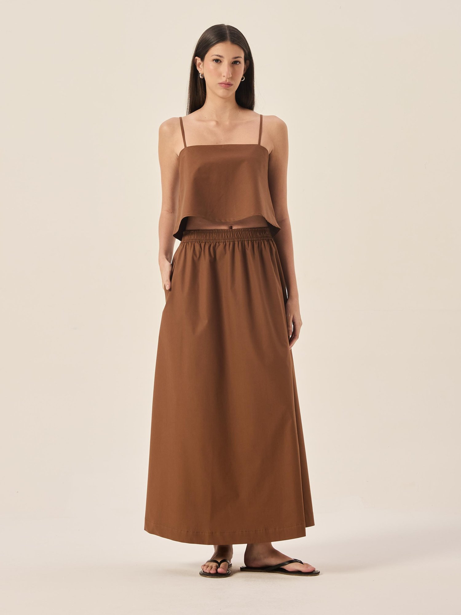 Top Slip Paper Mogno | PANÔ | Resortwear Carioca