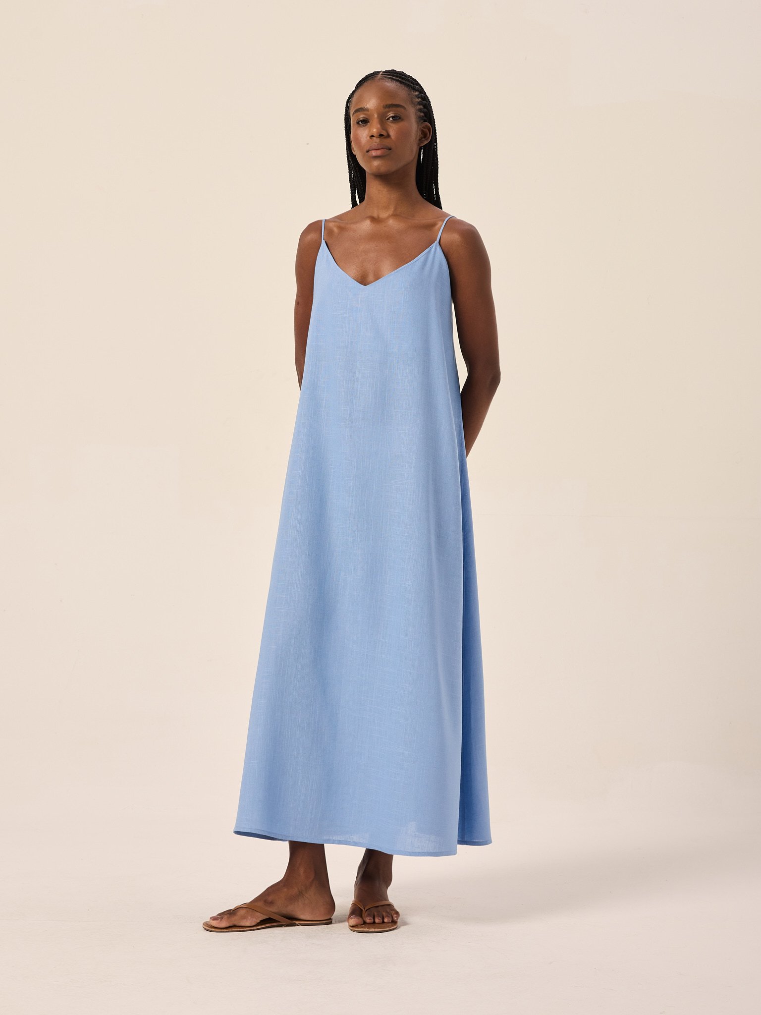 Vestido Flora Porto Azul Ciano | PANÔ | Resortwear Carioca
