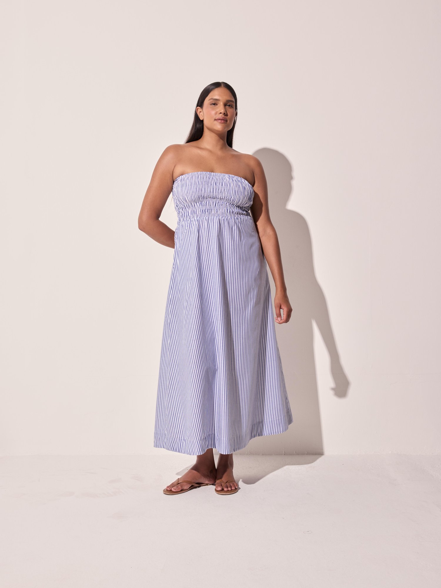 Vestido Lastex Posi Listras Navy | PANÔ | Resortwear Carioca