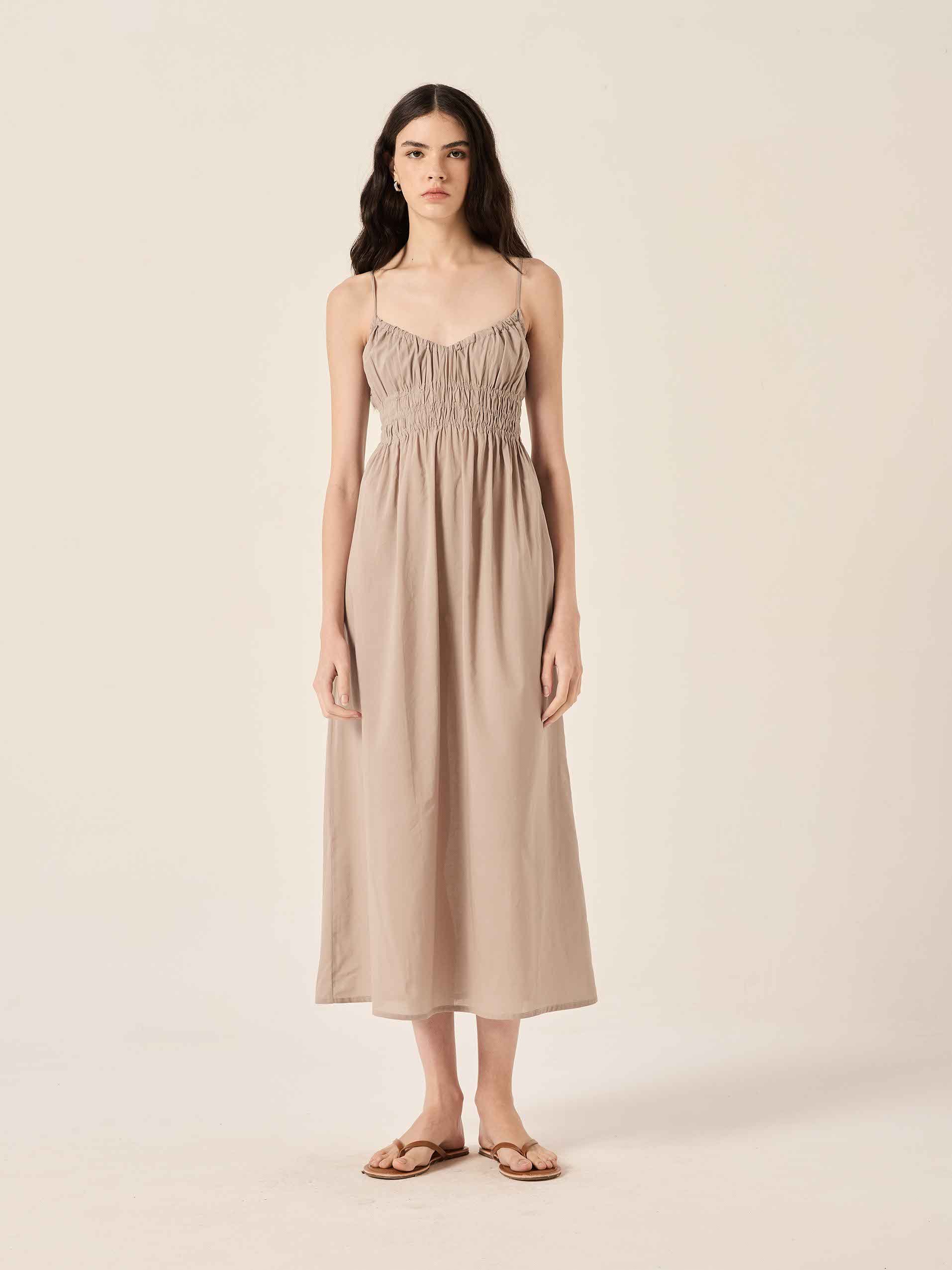 Vestido Marie Voil Cinza Chill | PANÔ | Resortwear Carioca