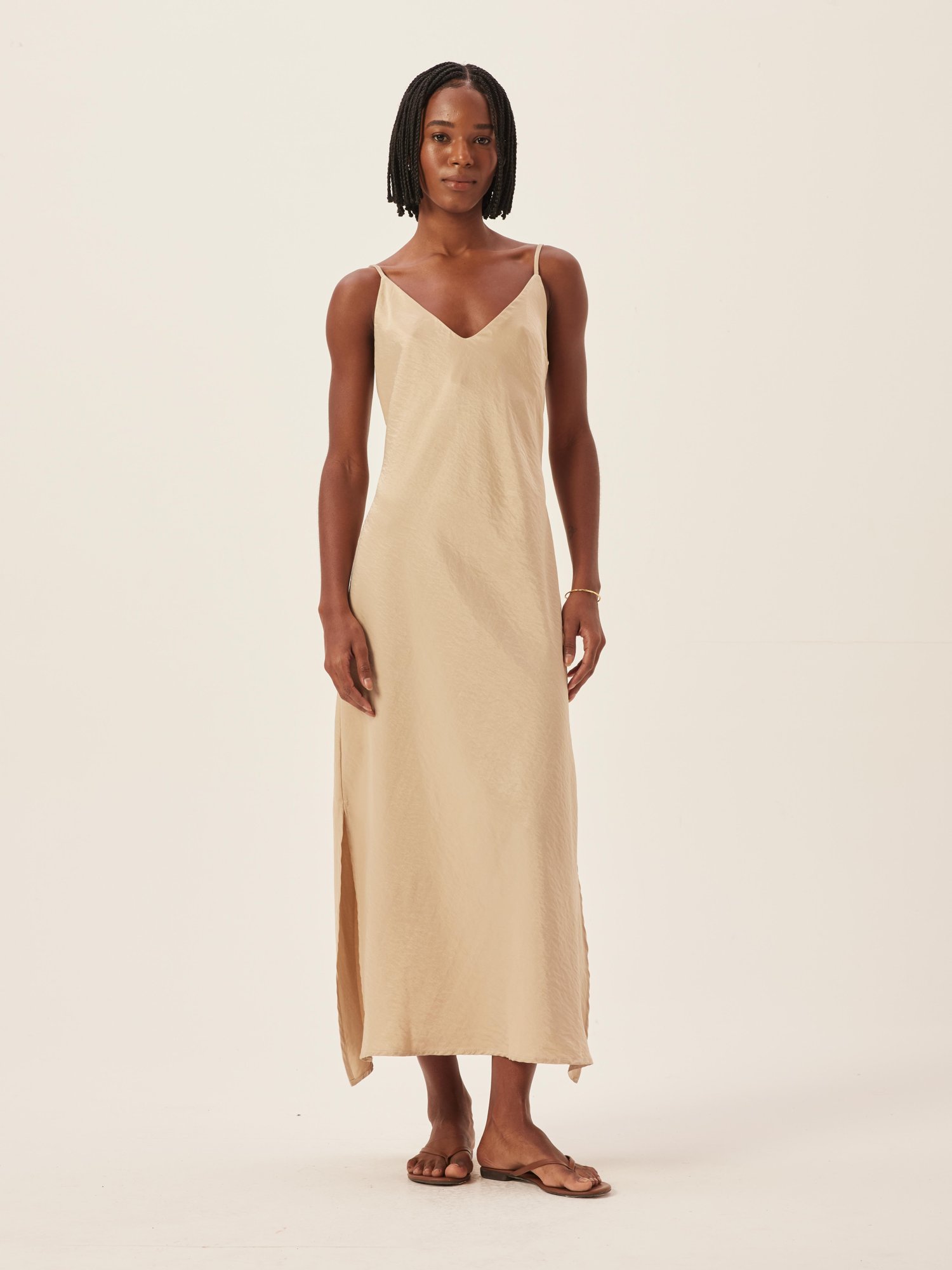 Slip Dress Satin Cobre | PANÔ | Resortwear Carioca