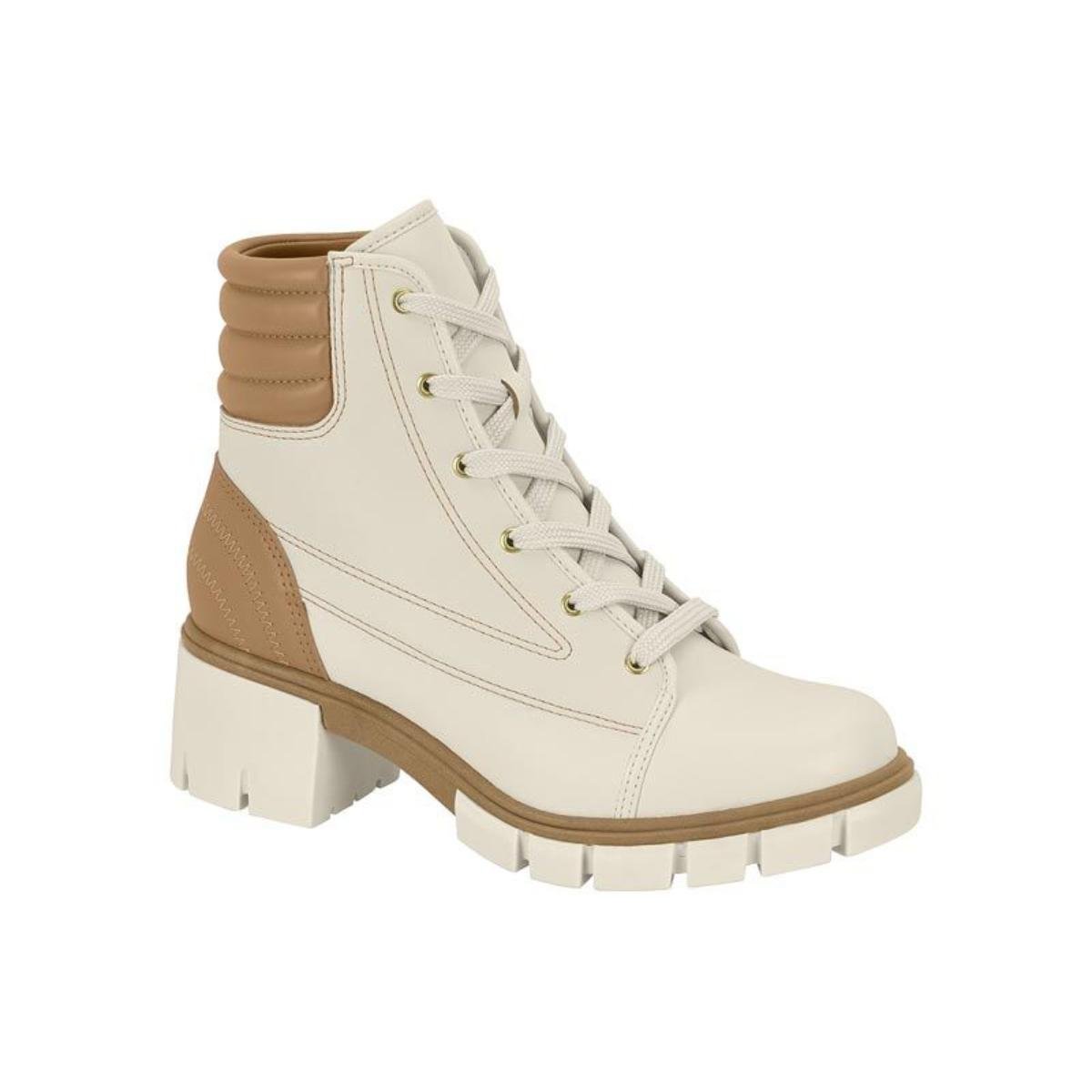 Bota Moleca 5338107 Coturno Tratorado Off White Feminino | Passo a ...