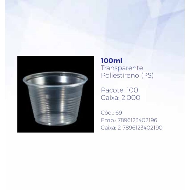 Pote de 100ml PS plástico transparente descartável marca Copozan caixa com 2000 unidades | GV ...